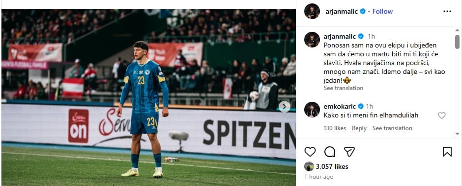 Malić se oglasio na Instagramu, komentar sinoćnjeg debitanta Karića ...